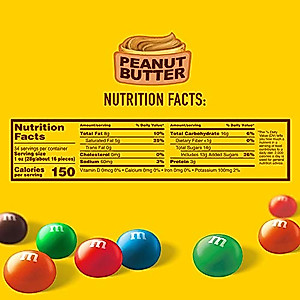 M&M'S Peanut Butter Milk Chocolate Candy, Party Size, 34 oz Bag