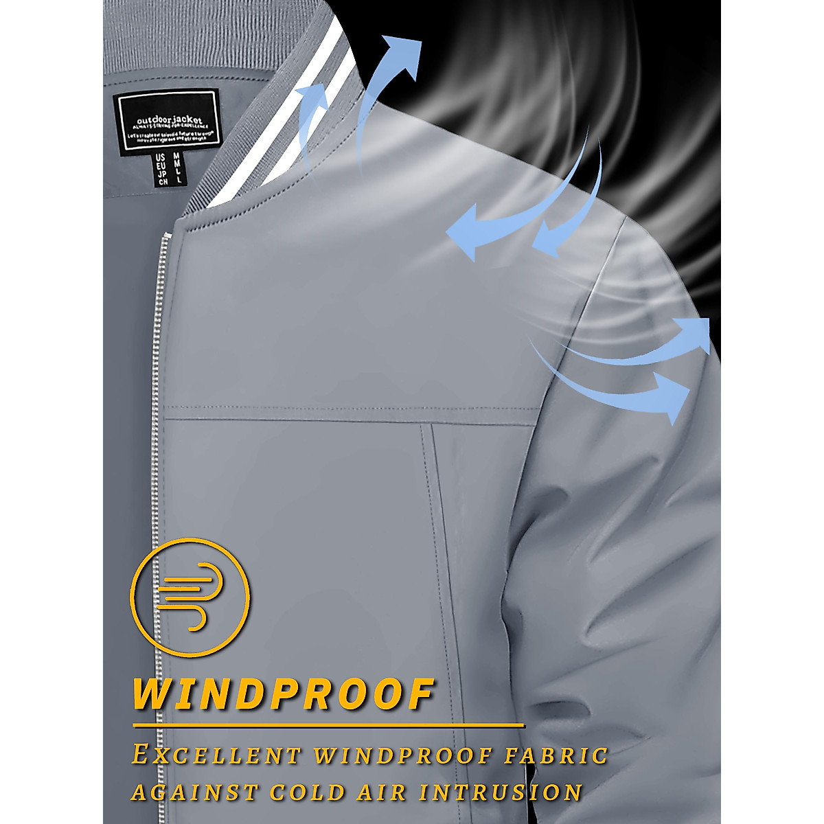 TACVASEN Men's Spring Jackets Lightweight Men Jackets Casual Light Windbreaker Jackets For Men Casual Summer Casual Jackets Track Jacket