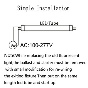 jimwhen 4 Pack T8 LED Light Tube Bulbs, 2FT LED Nano Tube Light,9W (18W Equiv), 5000K Daylight,Ballast Bypass,Single-Ended Power,Milky Cover,G13 Fluorescent Tube Replacement Lights