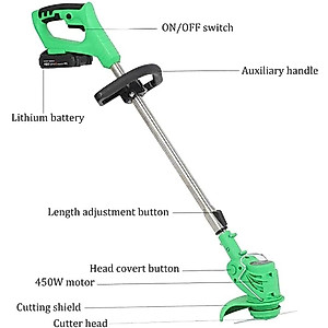 Handheld Cordless Grass Trimmer EPower Garden Tools Adjustable Electric Lawn Mower Pruning Cutter-2 Battery