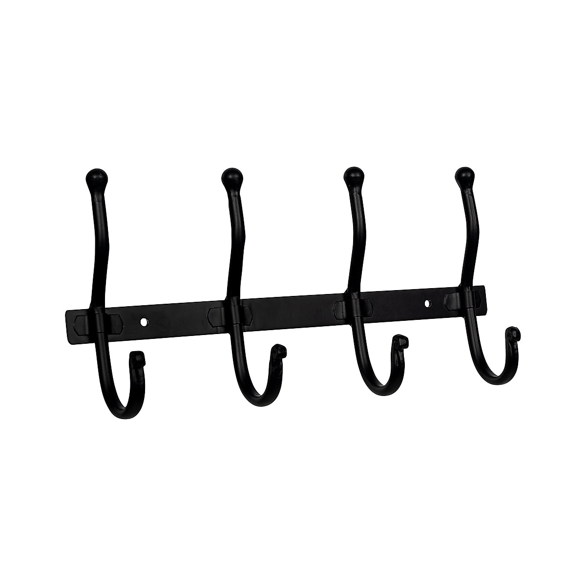 Stratton Home Decor Modern Functional Hook Rack Farmhouse Black Metal Wall Hooks - Smooth Matte Finish