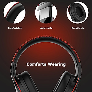 IMYB A88 Gaming Headset with Microphone, Stereo Wired Noise Cancelling Over-Ear Headphones with Mic for Pc, Ps5, Xbox One Series X/s, Ps4, Computer, Laptop, Mac, Nintendo, Gamer (Red)