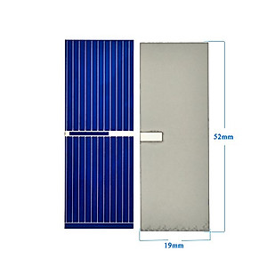 AOSHIKE 100pcs 0.5V 400mA Micro Mini Solar Cell for Solar Panels 52mmx 19mm/2‘’x0.75” Polycrystalline Silicon Photovoltaic Solar Cells Sun Power for DIY Cell Phone Charger