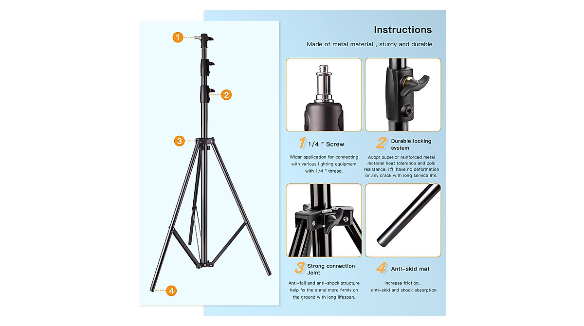 Godox Heavy Duty Aluminum Tripod Stand - 112 Inches