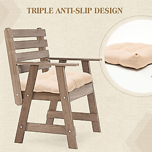 Thyle 10 Pcs Outdoor Cushions Tufted Seat Cushions, 19 x 19 Inches Water Resistant Square Patio Seat for Outdoor Patio Furniture(Cream Color)