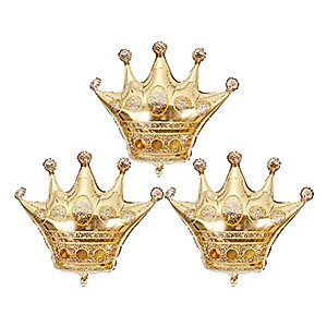 JANOU 6Pcs Gold Crown Balloons Foil Helium 30 Inch Crowns Balloons for Birthday Wedding Party Decoration