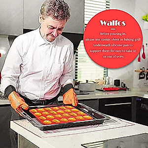 Walfos Silicone Cupcake Pan Set, 2-Piece Mini 24 Cups Muffin Baking Pan, BPA Free and Dishwasher Safe, Non-stick , Great for Making Muffin Cakes, Fat Bombs