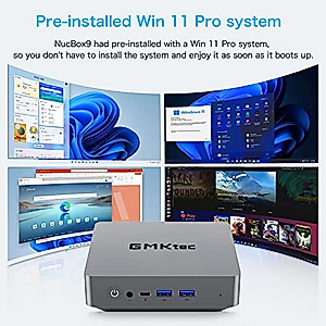 GMKtec Mini Gaming PC AMD Ryzen 5 5600U(6C/12T, 4.2 GHz), Mini Gaming Computer 16GB DDR4 512GB M.2 SSD Windows 11 Pro Desktop Computer, 4K Triple Displays BT5.2/WiFi 6