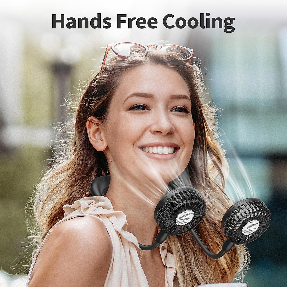 PANERGY Portable Neck Fan Rechargeable Hand Free Personal Fan Mini Wearable Fan Battery Operated USB Fan for Women Kids Sport Work Travel