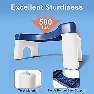 Toilet Stool Poop Stool Adult, Sturdy Plastic Toilet Step Stool for Adults, Portable Toilet Poop Foot Stool for Bathroom, Potty Stool Squat for Kids Seniors, Easy to Wash - US Patented