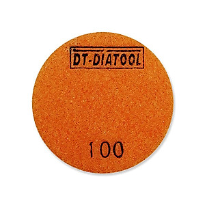 DT-DIATOOL Concrete Polishing Pads 3 inch/80mm for Concrete, Cement and Terrazzo Floors Processing, Repairing and Renovating, Dry or Wet Use Diamond Grinding Pads Grit 100 3pcs