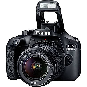 4000D (Rebel T100) DSLR Camera with EF-S 18-55mm F/3.5-5.6 III Lens Bundle, Starter Kit with Accessories (Gadget Bag, Extra Battery, Digital Slave Flash, 128Gb Memory, 50" Tripod and More)