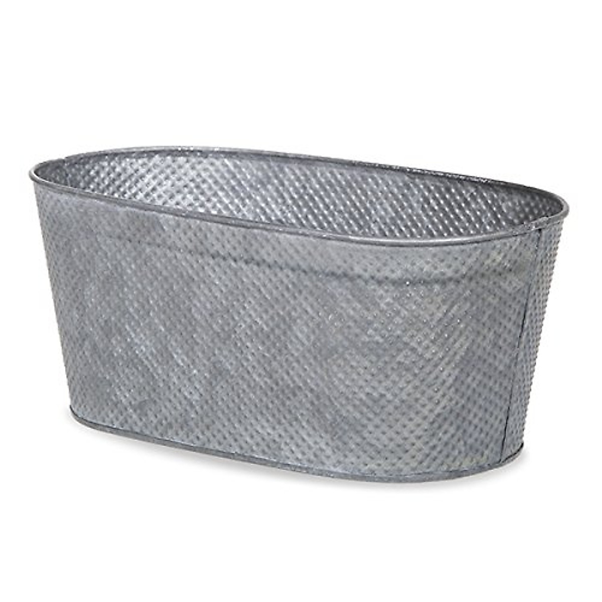 The Lucky Clover Trading Oblong Hammered Metal Container-10in Container, Silver