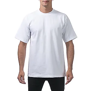 Pro Club Men's Heavyweight Cotton Short Sleeve Crew Neck T-Shirt, White, 3X-Large