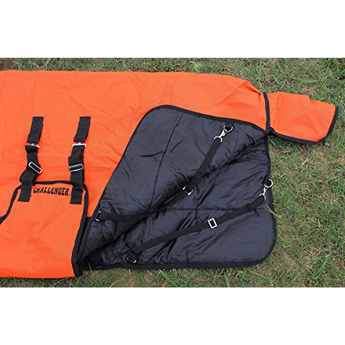 CHALLENGER 78" 1200D Turnout Waterproof Horse Winter Blanket Heavy Weight Belly Band 522B