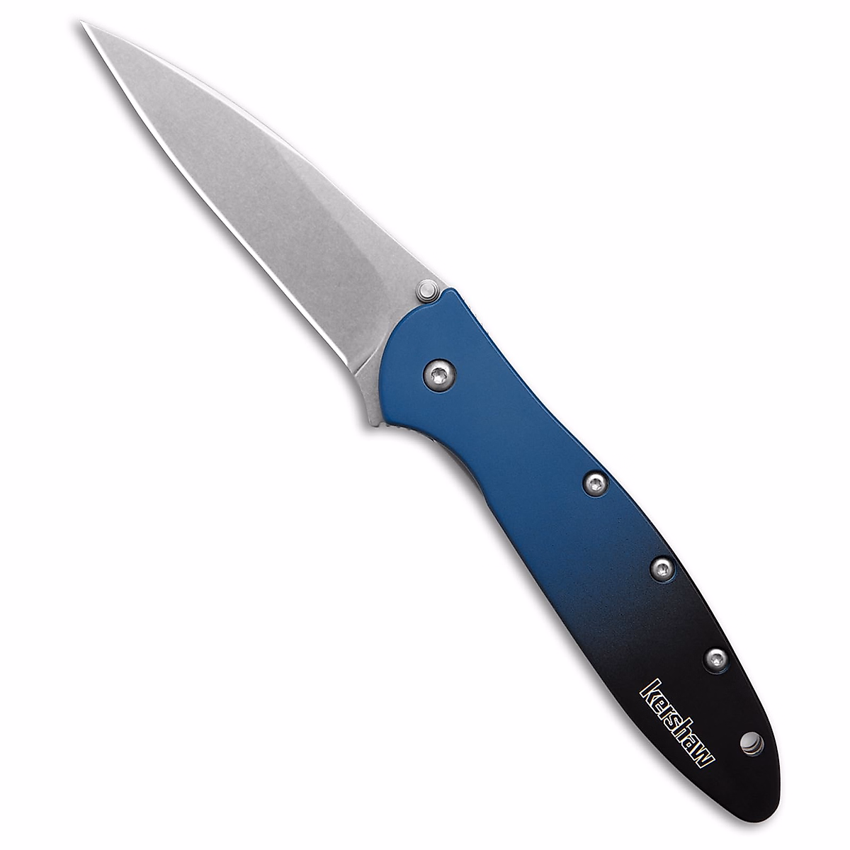 Kershaw Leek Pocket Knife, Limited Release Gradient Blue/Black Aluminum Handle, Stonewash 3" MagnaCut Wharncliffe Blade, Spring Assisted Knife, EDC Folding Knife
