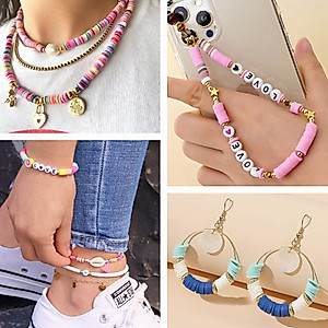 QUEFE 12600pcs, 84 Colors Clay Beads Kit for Bracelet Making, Heishi Beads Flat Round Polymer Clay Spacer Beads with Pendant Charms Kit and Letter Beads, Crafts for Earrings Bracelets Necklace