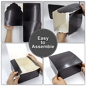 opaprain 8x8x4 inch 10 pack small black gift box with lid, easy to assemble, used for Christmas gift, bridesmaid proposal box, wedding and birthday party gift box.