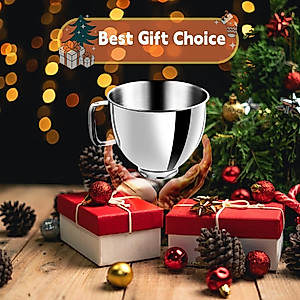 5 Quart Stainless Steel Mixer Bowl for KitchenAid Stand Mixers, Compatible with 4.5 & 5 QT KitchenAid Tilt-Head Mixers, KitchenAid Mixer Accessories, KitchenAid Replacement Bowl