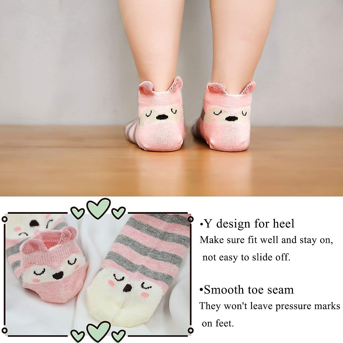 Artfasion Kids Cotton Ankle Animal Socks - Cute Cartoon Crew Socks Soft Funny Childs Socks Breathable Toddler Sock for 8-11 Years Girls