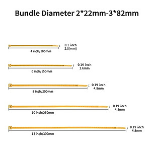 XINGO Cable Zip Ties Heavy Duty, 500 Packs Self-Locking 4+6+8+10+12 Inch 50LBS Nylon Cable Ties, Perfect for Home, Office, Garden and Workshop (Gold)