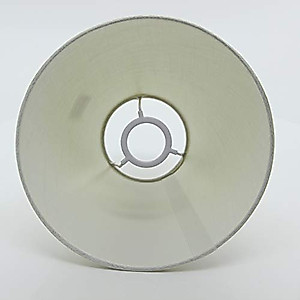 Heyiarbeit 1pcs Medium Lamp Shade Barrel Fabric Lampshade for Table Lamp and Floor Light Natural Linen Hand Crafted Off-White