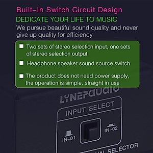JINGFENG Audio Switcher RCA 2 in 1 Out/1 in 2 Out A/B Switch Stereo Audio Splitter Box with No Distortion RCA Jack for Switching Between Computer Speakers and Headphones