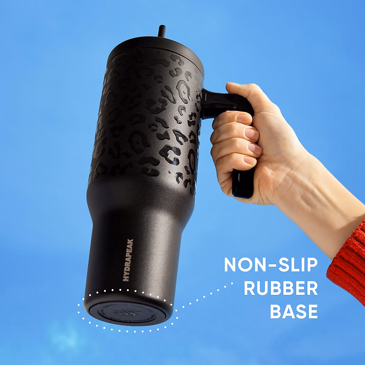 Hydrapeak Voyager 40 Oz Stainless Steel Tumbler with Handle, Insulated Water Bottle With Straw & Lid, Cupholder Friendly Reusable Travel Mug (Sage Leaf)