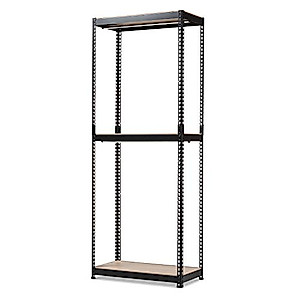Baxton Studio Gavin 3 Shelf Metal Closet Coat Rack Storage Organizer
