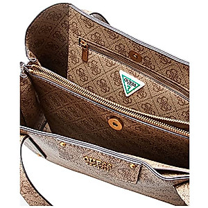 GUESS Eco Brenton Girlfriend Satchel, Latte Logo