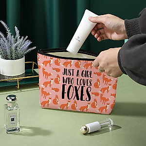 Ovfhus Fox Make Up Bag Fox Gifts Fox Party Favors Stuff Decor Cosmetic Travel Bag for Fox Lovers Women Her Mom Teens Sister Coworker Nurse Travel Senior Graduation Birthday