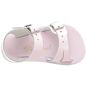 Salt Water Sandals by Hoy Shoe Kids' Sun-San Sea Wee Flat Sandal, shiny pink, 3 M US Infant