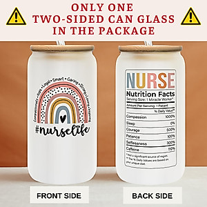 Nurse Gifts for Women - Nurses Week Gifts, Nurse Appreciation Gifts - Gifts for Nurses Women, Nursing Gifts, New Nurse, Nurses Gifts - RN Gifts for Nurses, Nurse Practitioner Gifts - 16 Oz Can Glass