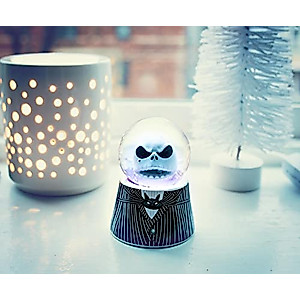 Disney The Nightmare Before Christmas Jack Skellington 3-Inch Mini Light-Up Snow Globe with Swirling Glitter