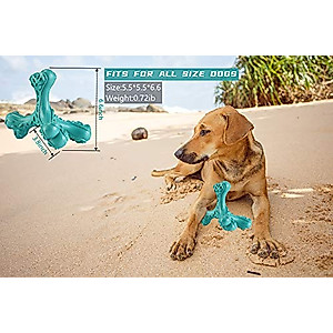 CVALIN Dog Chew Toys for Aggressive Chewers Large Breed,Indestructible Bones Toy，Durable Cleaning Toothbrush Natural Rubber Dog Toys