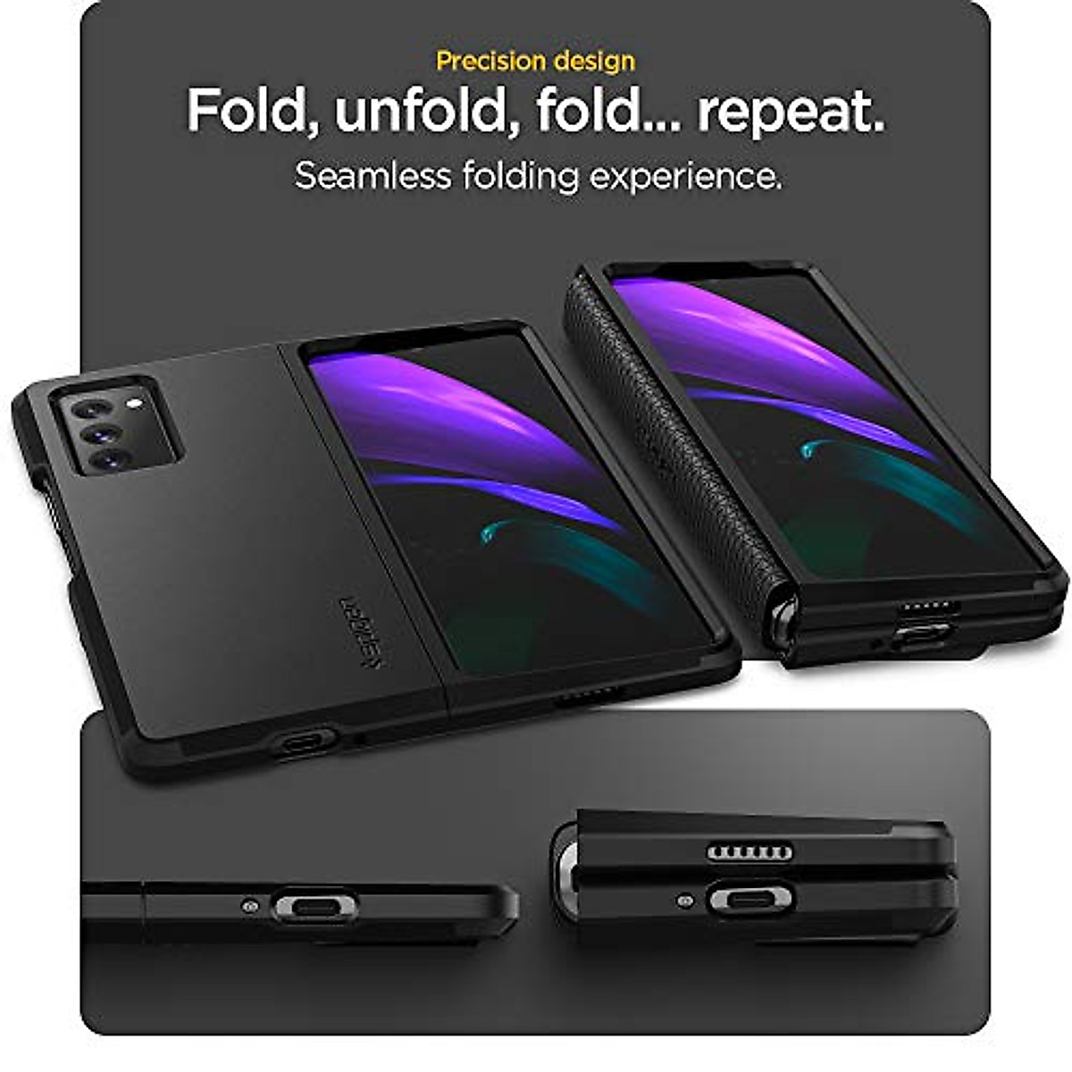 Spigen Tough Armor Designed for Samsung Galaxy Z Fold 2 Case (2020) - Black