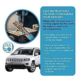 Keyless2Go Replacement for Keyless Entry Remote Car Key Vehicles That Use 4 Button OHT692713AA