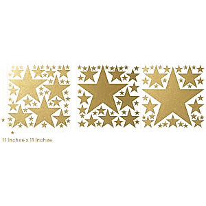 Mozamy Creative Star Wall Decals (146 Count) Gold Star Wall Decal Bedroom Wall Decals Star Wall Stickers Removable Peel and Stick Wall Decals, Vintage Gold