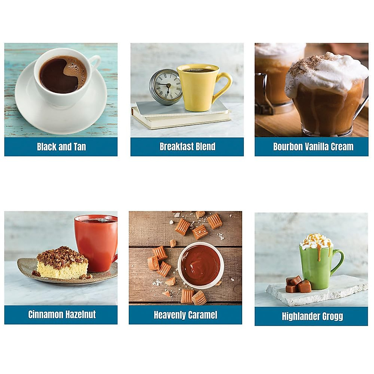 Gourmet Flavored Coffee Sampler Pack - 10 Bags of Unique Flavored Coffees - Roasted by Door County Coffee