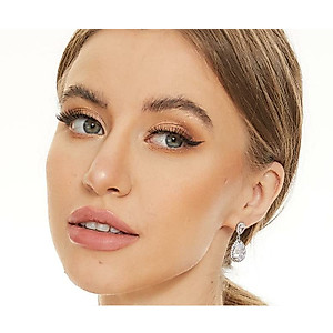 1/2/4/6 Pairs Silver Dangle Wedding Earrings for Brides,Rhinestone Costume Jewelry for Women Girls,Teardrop Cubic Zirconia Bridal Earrings for Porm Anniversary