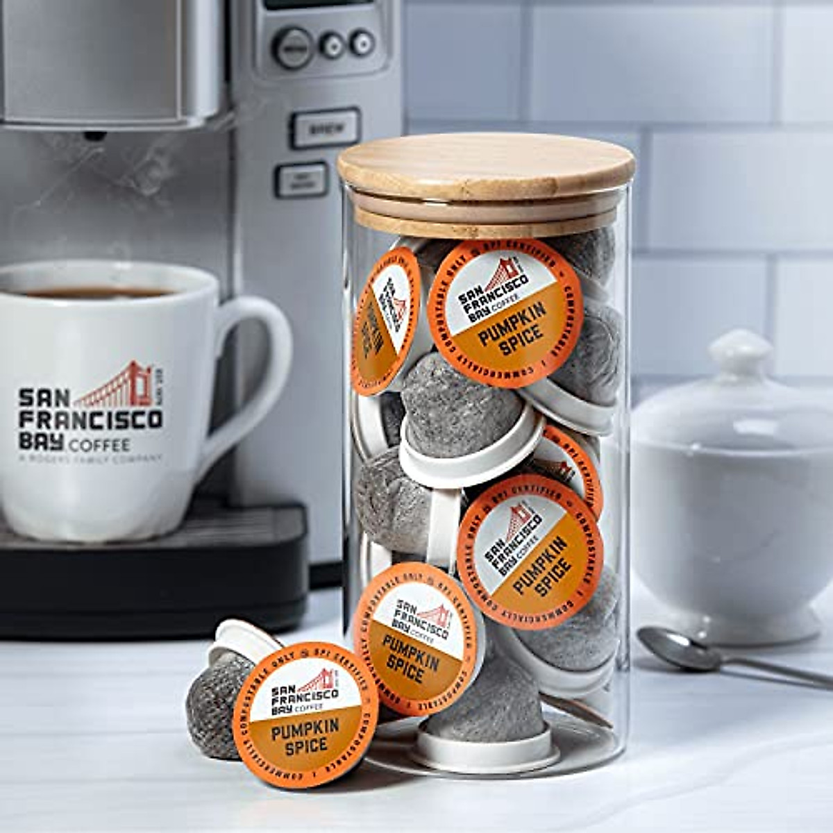 San Francisco Bay Compostable Coffee Pods - Pumpkin Spice (80 Ct) K Cup Compatible including Keurig 2.0, Flavored, Medium Roast