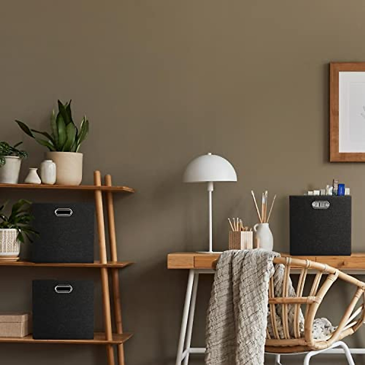 3X Thicker Cube Storage Bins Fabric Storage Cubes, 13 Inch Collapsible Cubby Storage Bins for Cube Organizer, Decorative Storage Boxes for Shelf Closet Organizer Nursery Toy Storage, Set of 4