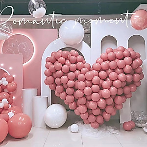 100pcs Dusty Pink Balloons 18 inch +12 inch +10 inch +5 inch Latex Party Rose Pink Balloon Birthday Balloons Baby Shower Decorations Wedding Balloons bulk
