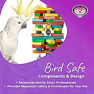 Super Bird Creations SB477 XL Woodpile Bird Toy, Large/XL Bird Size, 19" x 8"