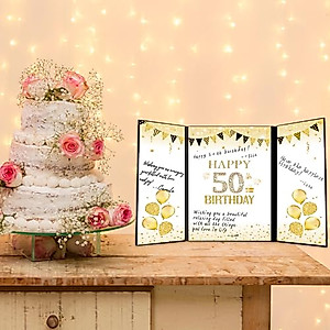 Black Gold 50th Birthday Guest Book Alternative Happy 50th Birthday Signature Certificate 50 Years Old Signature Guest Book Great 50th Birthday Gifts 50th Birthday Party Supplies for Men Women