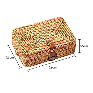 Zinuo Exquisite Straw Bag Women Rattan Woven Shoulder Handbag Summer Beach Crossbody Bag (Square)