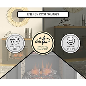 Bridgevine Home Washington Modern Farmhouse Electric Fireplace with Mantel, 48 inches, Poplar and Knotty Alder Solid Wood, Black and Whiskey Finish