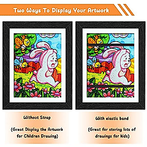 Eiqer Kids Art Frames, Front Opening Kids Art Display Frames 8.5x11, kids Art Frames Front Opening, A4 Art-Work, Storage Frames, Crafts, Drawing for Kids Drawing Crafting (Black, Set of 2)