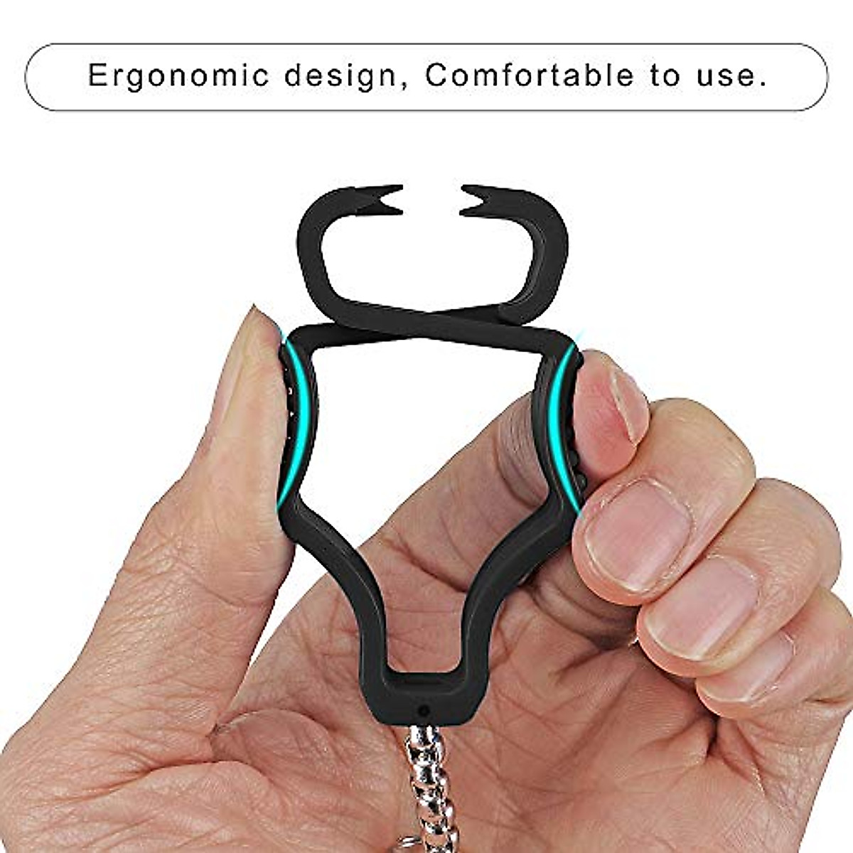 SELEWARE 5pcs Glove Clips for Work, Non-slip Metal Glove Clip Holder for Construction Belt, Guard Labor Worker Glasses Helmets Grabber Keeper, Black