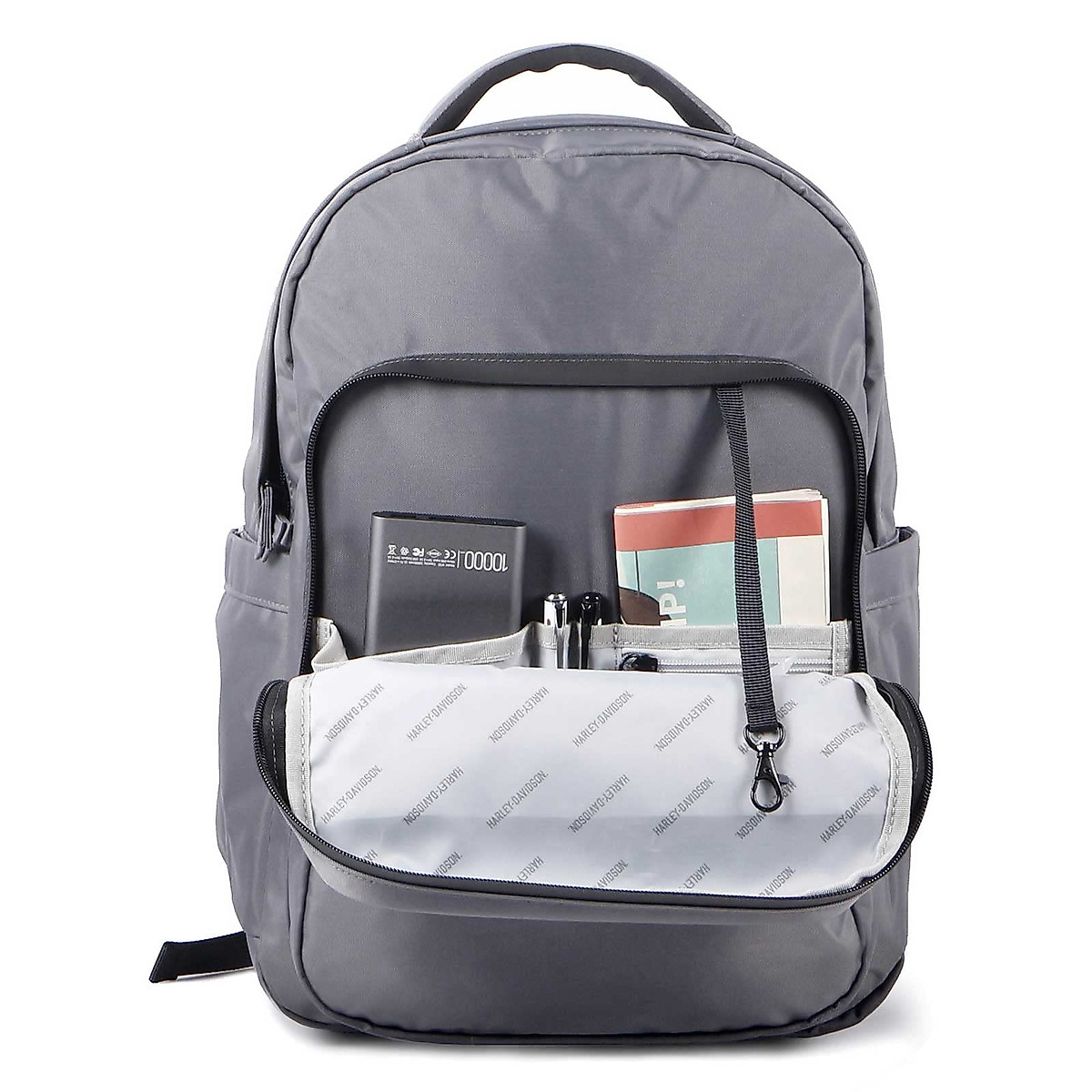 Harley-Davidson Women's Black Opal Backpack, Water-Resistant Nylon - Pearl Gray